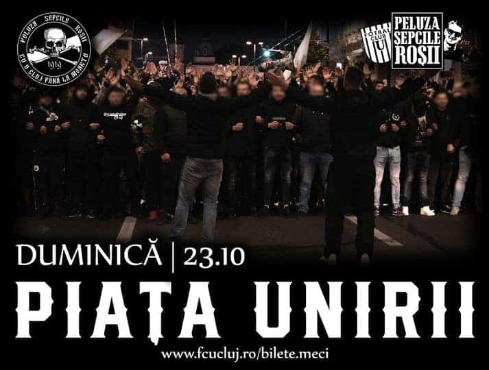 Duel „U” Cluj – CFR Cluj, partea a doua. Cele două galerii se adună în ...