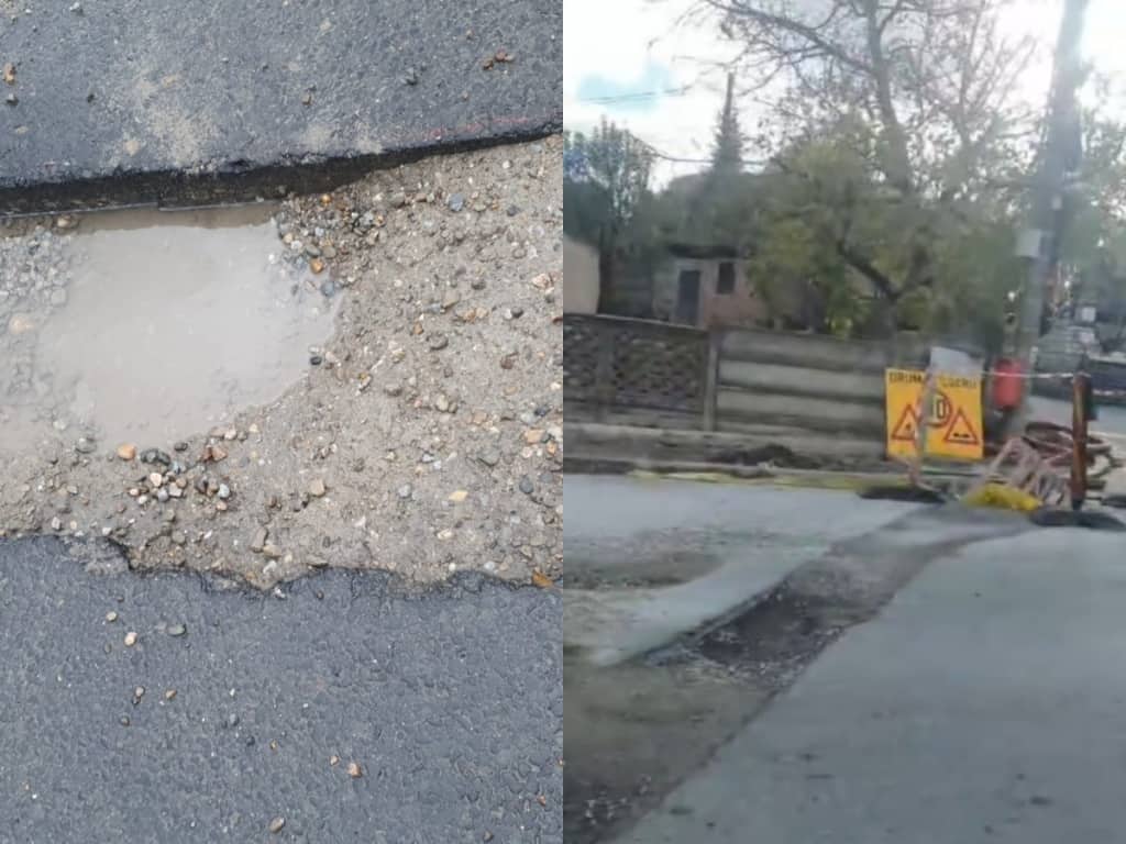 FOTO ȘTIREA TA: Pagube în trafic, pe o stradă din Alba Iulia. O groapă ...